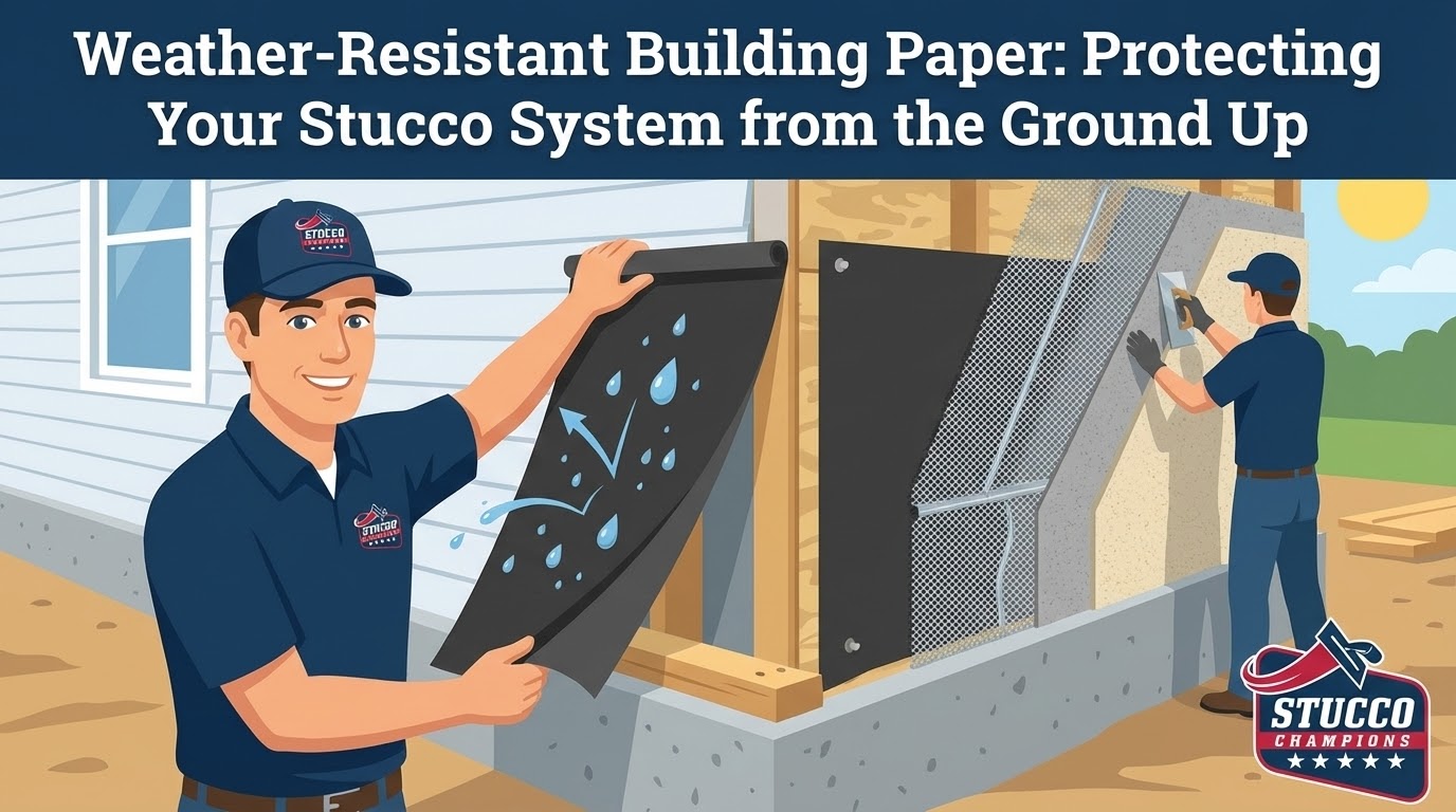 Protecting Stucco with Weather Resistant Building Paper